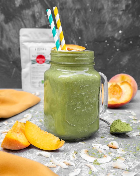 Шейк с праскови и матча / Peaches & Matcha Shake | Кукуряк