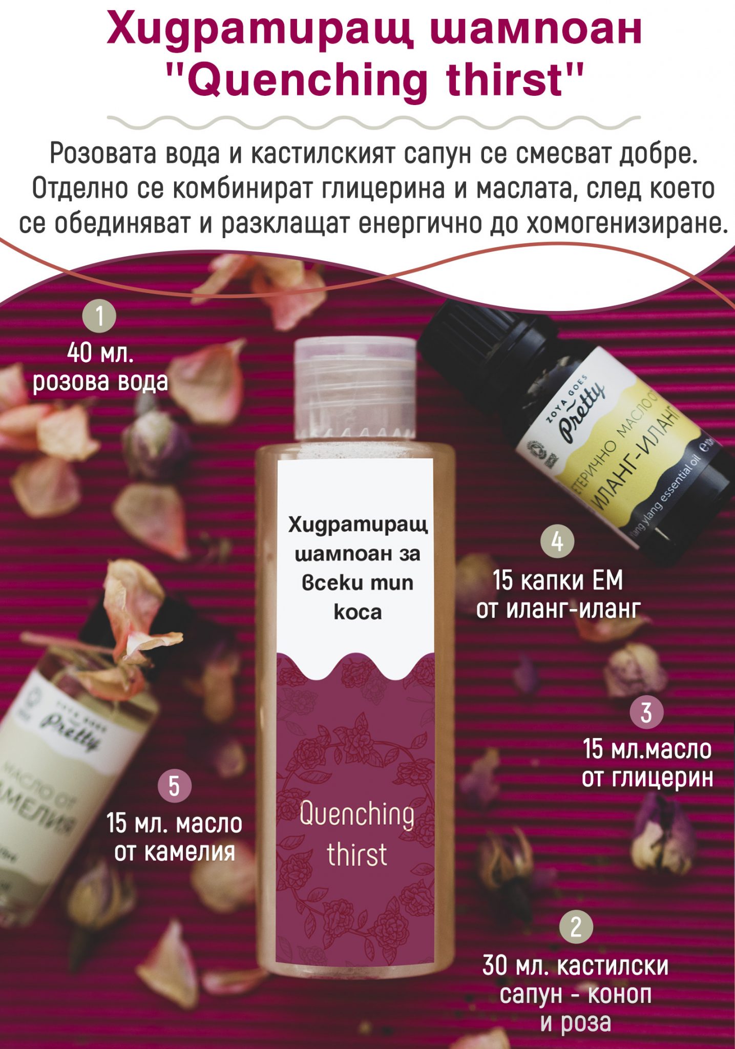 Хидратиращ шампоан за всеки тип коса „Quenching thirst“/Hydrating shampoo for all hair types ...